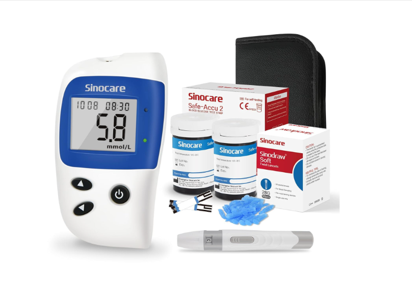 Sinocare Diabetes Testing Kit, Blood Sugar Monitor Safe-Accu2 w/Test S ...